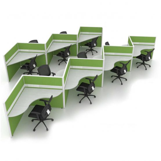 Office Workstation Malaysia | Cluster of 6 Workstation Table Puchong Supply